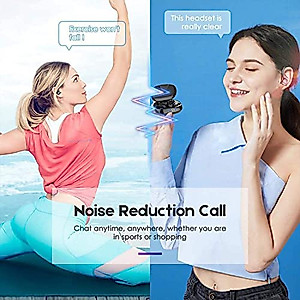 MUVLUX Conduction Headphone Bluetooth Headphones True Wireless Earbuds with Charging Case IPX6 Waterproof Hi-Fi Stereo Sound Earphones Built-in Mic in-Ear Headsets Deep Bass for Sport Running