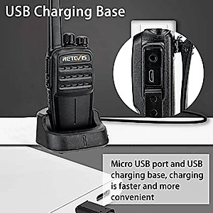 Retevis RT40B Walkie Talkie Rechargeable,Mini 2 Way Radio for Adults, Rugged Two Way Radios Rechargeable, Handheld USB Charging Base Emergency Alarm, for Adults Skiing Hunting Cruise Gifts (1 Pack)