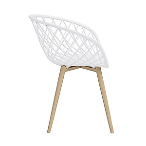 Jamesdar Kurv Mini Kids Chair in White/Natural (Set of 2)