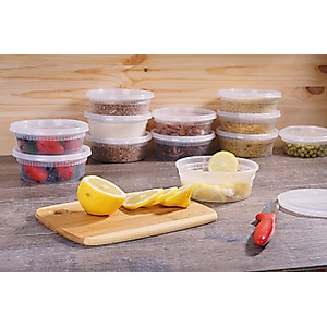 [TashiBox] 8 oz food storage deli containers with lids - 40 sets