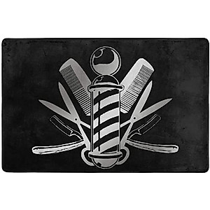 Jingclor Barber Area Rugs, Bedroom Living Room Kitchen Mat, Non-Slip Floor Mat Doormats Nursery Rugs, Children Play Throw Rugs Carpet Yoga Mat