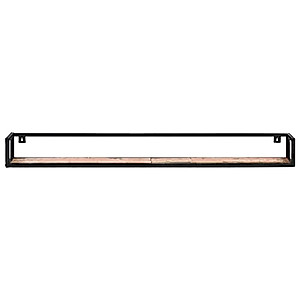 Floating Shelves Set of 2, 63 Inch Wall Mounted Storage Shelves, Solid Wood Wall Shelves with Metal Bracket, Sturable and Durable Hanging Shelves Display Rack for Bedroom Living Room Multicolor