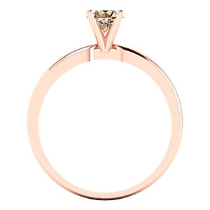 Clara Pucci 0.50 ct Round Cut Solitaire Stunning Yellow Moissanite Bridal Designer Anniversary Engagement Ring in 14k Rose Gold SZ 10