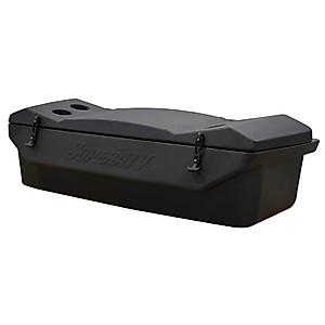 SuperATV UTV Rear Cargo Box for 2012+ Kawasaki Teryx 4 - Heavy Duty Rear UTV Box with Rubber Seal and High Strength Latches | Built-in Cup Holders | Easy Installation | 67 Quart Storage Capacity