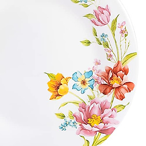 Gibson Home Ultra Break and Chip Resistant Dinnerware Set, Round: Service for 6 (18pcs), Red Floral