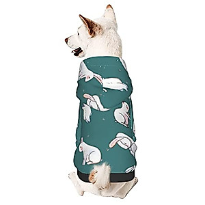 Small Pet Sweaters with Hat Watercolor-Rabbit-Easter-Bunnies Cat Puppy Hoodie Pet Hooded Coat X-Small
