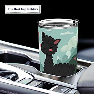 Wassud Cartoon Alpaca 20 oz Tumbler with Lid and Straw Stainless Steel Double Wall Vacuum Tumblers Insulated Travel Coffee Mug for Cold and Hot Drinks