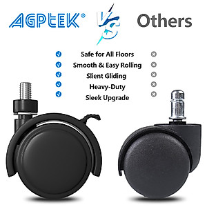 AGPTEK CPU Stand, Computer Tower Stand Adjustable Width from 4.7" to 8.2" with 2 Locking Wheels and 2 Caster Wheels, UPC Steel Rolling Stand Computer Stand for Desktop Tower (Black)