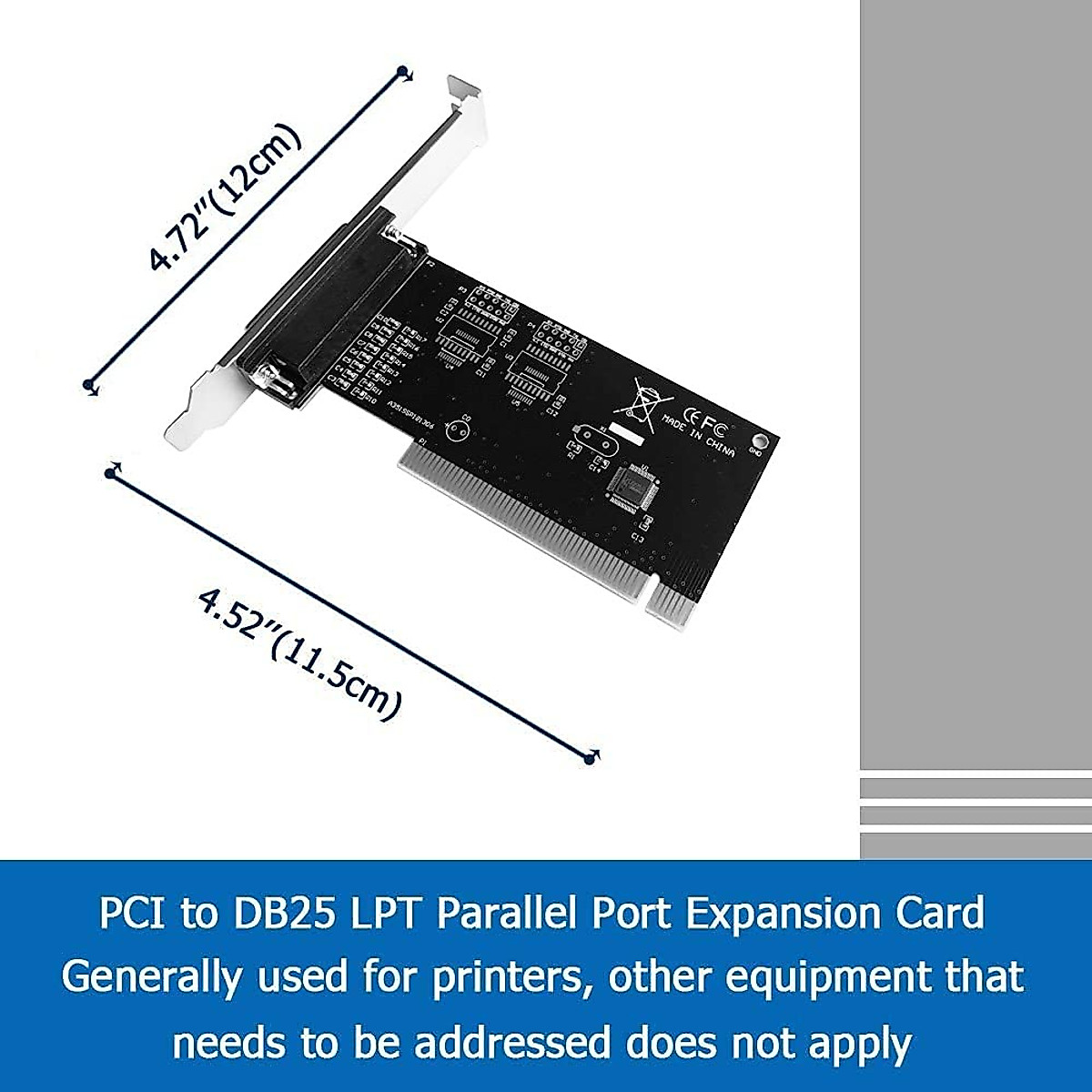 GODSHARK PCI to DB25 LPT Parallel Port Expansion Card with Low Profile ...