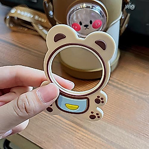 ZTGD Cute Insulated Water Bottle 500ml for Kid&Lady,Kawaii Thermos Cup with Straw,Hanging Rope&Cute Pattern,Stainless Steel Coffee Vacuum Thermos Bottle Keep Drinks Hot or Cold for Travel,School,Offi