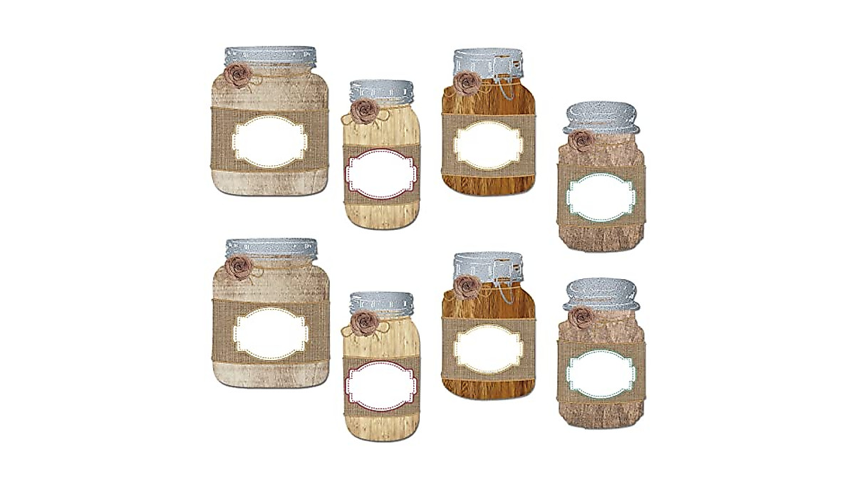 48 Mason Jar Cutouts for Farmhouse Classroom Decor