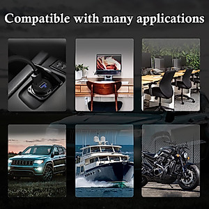 BATIGE Alloy Dual Port USB 3.0 Car Dashboard Flush Mount Cable, Male to Female with LED Indicator Extension Cable for Car Truck Boat Motorcycle Dashboard Panel - 3ft