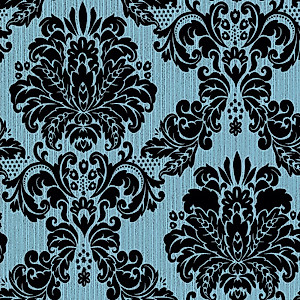 JZ·HOME Y1255 Damask Peel and Stick Wallpaper 17.7" x 9.8ft Removable Contact Paper Self-Adhesive Damask Furniture Paper Drawer Shelf Liner Vinyl Decorative Film