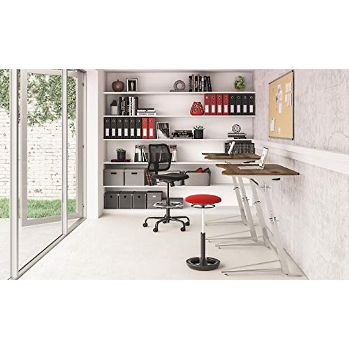 Safco Products 1959WL Verve Standing Height-Adjustable Desk, Walnut/Natural