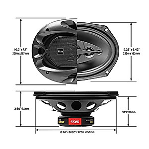 BOSS Audio Systems CH6940B Chaos Series 6 x 9 Inch Car Stereo Door Speakers - 500 Watts Max, 4 Way, Full Range Audio, Tweeters, Coaxial, Sold in Pairs…