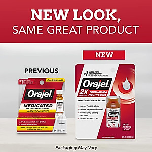 Orajel Instant Pain Relief for Toothache, Maximum Strength, Liquid, 0.45 Oz (Pack of 2)