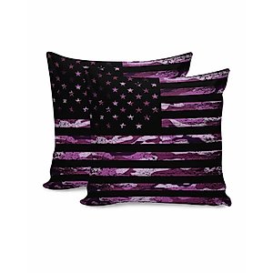 Pillow Cases Linen Pillow Shams Independence Day Camo American Flag Patriotic Pillow Cases Set of 2 16x16 Inches Pillowcases Square Cushion Covers Flax Soft Linen Pillow Covers for Couch Sofa