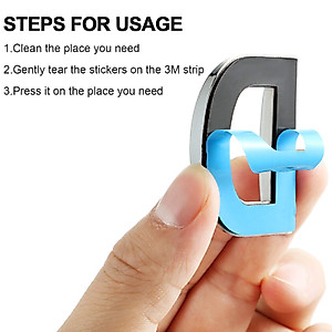 Outus 36 Pcs 3D Mailbox Number 0-9 Stickers and Letters Symbols Alphabet Adhesive Mailbox House Metal Address Street Stickers for Apartment Residence and Signs (2 x 1.2 Inches)