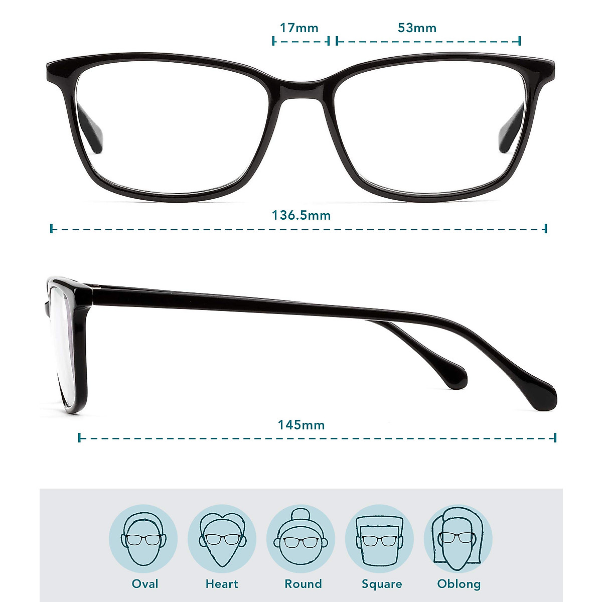 Felix Gray Faraday Blue Light Glasses Black, Blue Light Blocking Glasses, Gaming Glasses, Computer Glasses