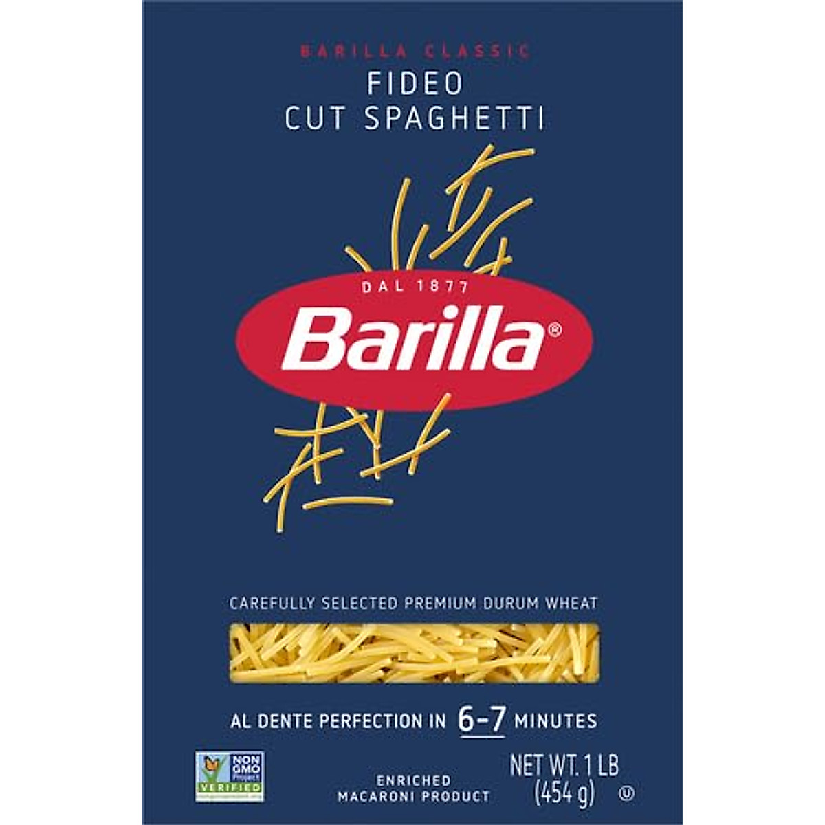 Barilla Fideo Cut Spaghetti Pasta, 16 oz. Box - Non-GMO Pasta Made with Durum Wheat Semolina - Kosher Certified Pasta
