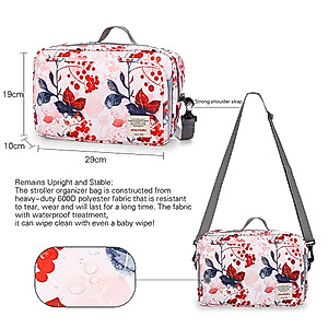 MOMIGO Baby Diaper Caddy Bag - Diaper Caddy Tote Baby Stroller Bag Nursery Storage Bin for Diapers, Wipes & Toys Mini Diaper Bag for Outdoor （Flower）