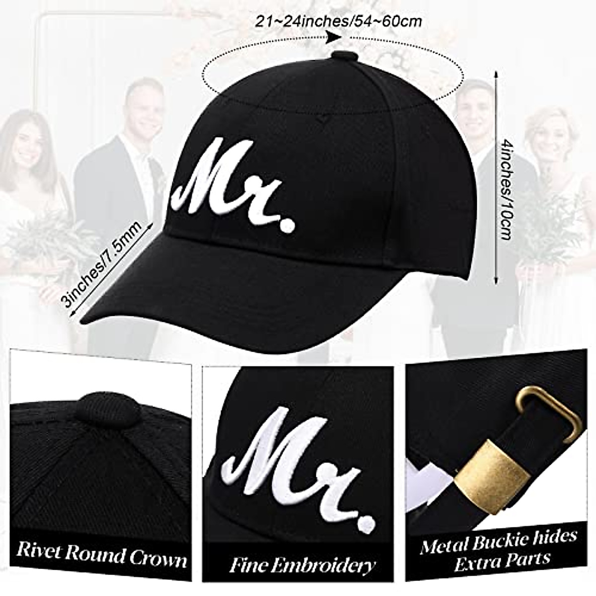 8 Pcs Mr and Mrs Tumbler Set and Baseball Caps Travel Tumbler Women Men Couples Coffee Cups Newlyweds Bride and Groom Caps Mr and Mrs Gifts for Couples,Wedding,Anniversary,Bridesmaids and Groomsmen