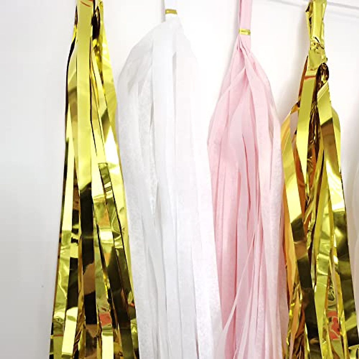 Pink Birthday Party Decorations Kit Pink Paper Fan flower Star Garland Happy Birthday Banner Pink White Golden Tassels Party Decor For Girls and Women