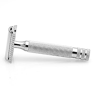 Western Razor Premium Safety Razor, MADE IN USA, with 5 Refill Blades, Chrome