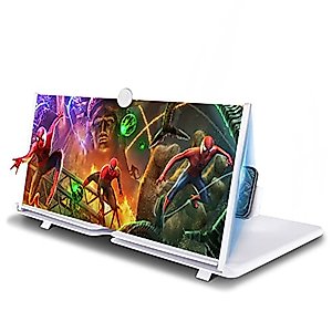Newseego 18 inch Foldable Phone Screen Magnifier,HD Mobile Phone Screen Amplifier Gift for Older Kids 3D Movie Video Enlarger with Pull Design and Stand Holder Eye Protection for All Smartphone-White