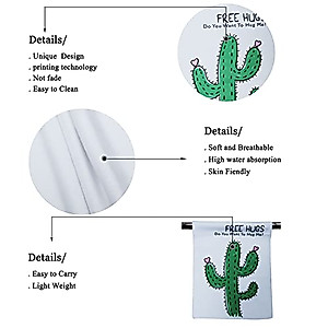 IUOCFER Cactus Cactus Flower Hand Towels 13.6 X 29' Green Plant Bath Towels Highly Absorbent Kitchen Dish Towels for Household Daily Use | Home Decoration | Carry-On Hotel Gym Spa