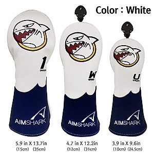 AIMSHARK Mark Golf Head Covers/Driver Cover/Fairway Wood Cover/Utility Cover (Mark U/W Cover Black)