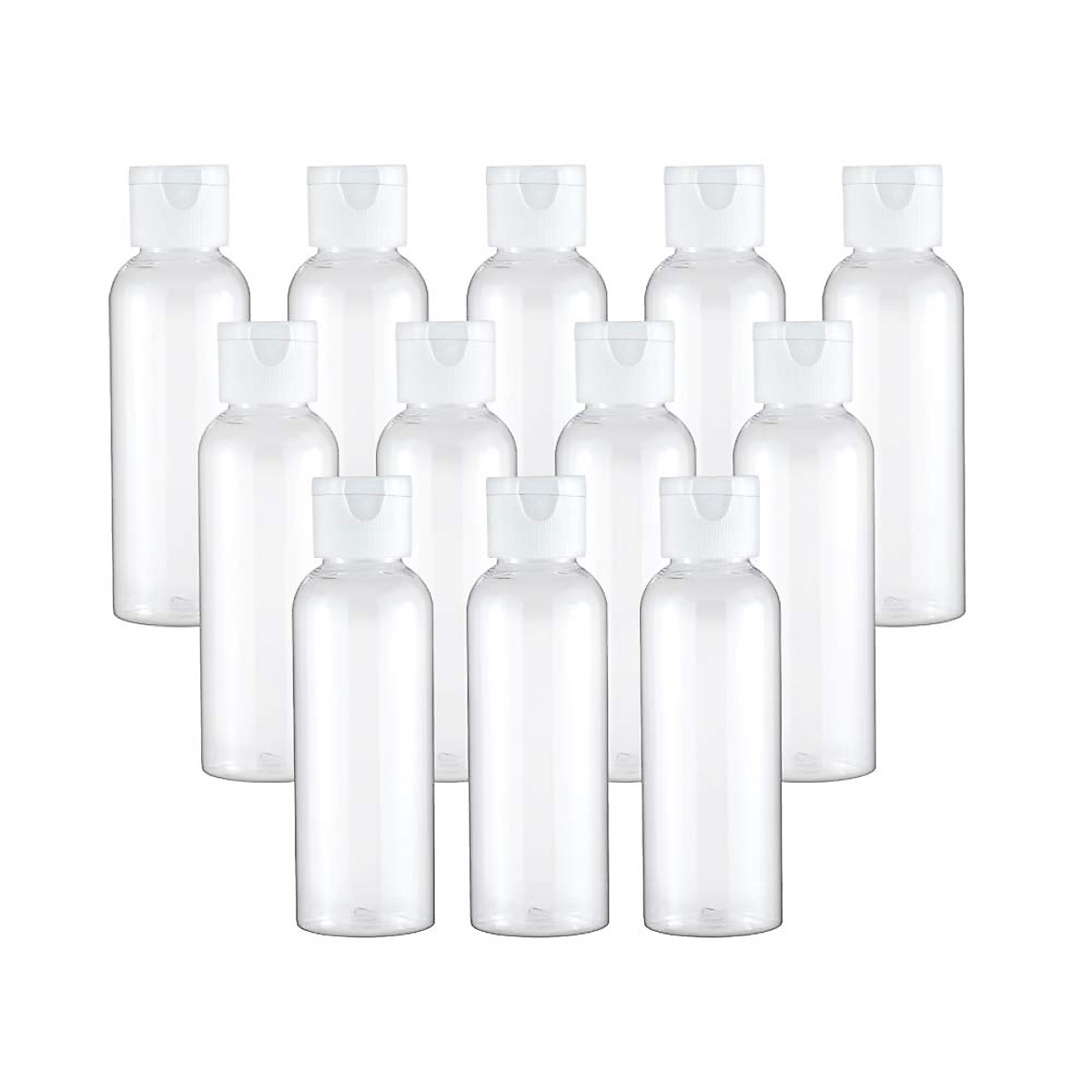 TANCANO Plastic Travel Bottles, Clear 3.4oz/100ml Empty Lotion Bottle Small Squeeze Bottle Containers with Flip Cap for Shampoo Conditioner Toiletries