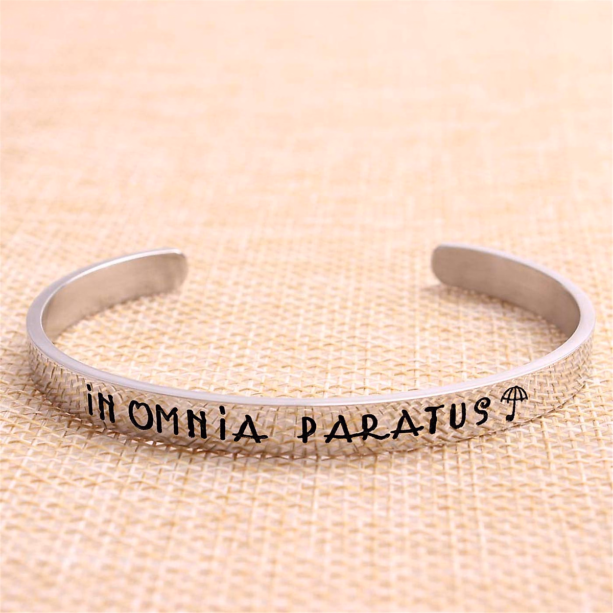 Jvvsci In Omnia Paratus Cuff Bracelet, Inspirational Motivational Gift, Best Friends Gift, The Motto of the Life and Death Brigade, Ready for Anything