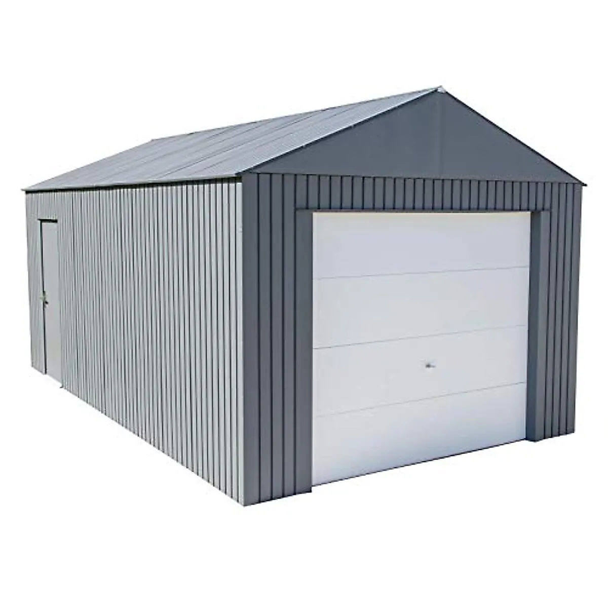 Sojag 12' x 20' Everest Galvalume Steel with Extra Tall Walls Garage Storage Building, 12' x 20', Charcoal