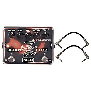 Dunlop SF01 Slash Octave Fuzz Stomp Box Guitar Effects Pedal w/ 2 Patch Cables