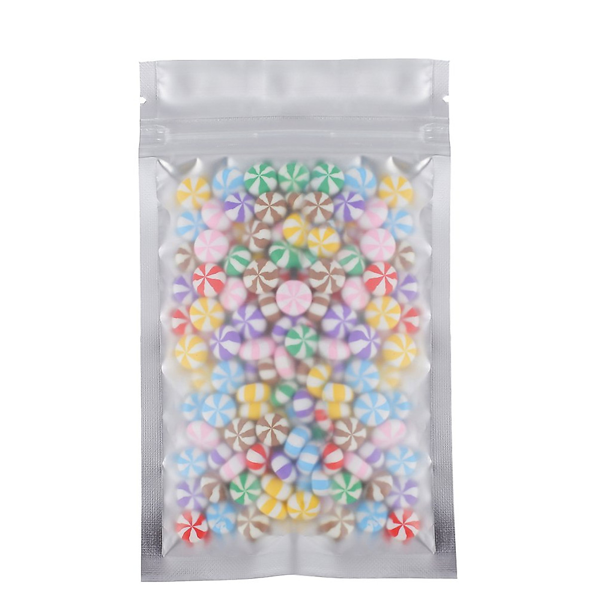 100 Assorted Translucent/Silver/Colored Flat Metallic Foil Zip Top Bags Pouch 8.5x13cm (3.3x5.1") (Gold)
