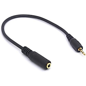 PIIHUSW 2.5mm Male to 3.5mm Female Cable Headphone Audio Converter 4 Poles Stereo Adapter(20cm)