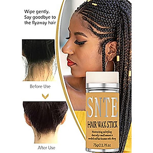 Samnyte Hair Wax Stick, Wax Stick for Hair Wigs Edge Control Slick Stick Hair Pomade Stick Non-greasy Styling Wax for Fly Away & Edge Frizz Hair 2.7 Oz