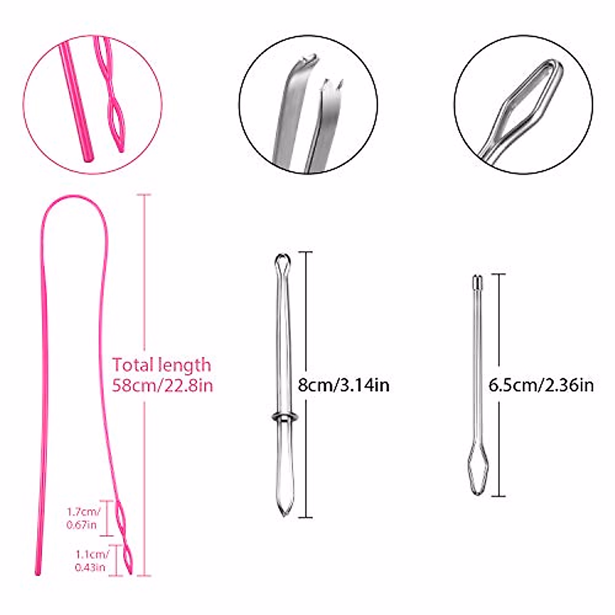 8 Pcs Drawstring Threader Tool Set, 2 Pcs Flexible Drawstring Threader Plastic Drawstring Replacement Tool 2 Pcs Metal Drawstring Threaders 2 Pcs Metal Tweezers and 2 Pcs Cord Locks for Shorts Hoodies