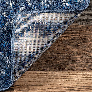 nuLOOM 2x3 Moroccan Blythe Area Rug, Dark Blue, Faded Bohemian Design, Stain Resistant, For Bedroom, Dining Room, Living Room, Hallway, Office, Kitchen, Entryway