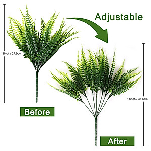 Artificial Boston Fake Fern Plants Bushes 20Packs Faux Plants Shrubs Greenery UV Resistant for Garden House Office Indoor Outdoor Décor