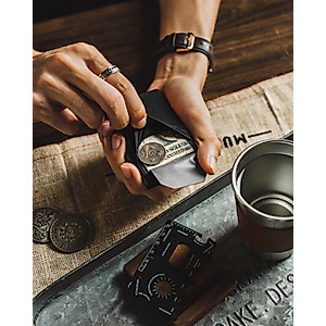 DUGRAFT Credit Card Holder with Money Pocket Mens Minimalist Slim Aluminum Metal Pop Up Wallet for Men RFID Blocking Business Card Holder with Gift Box, Holds 5-7 Cards and Cash, Black