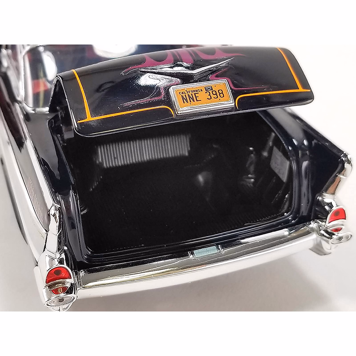 1957 Chevy Bel Air Black with Flames and Pinstripe Top Big Daddy Ed Roth LTD ED to 966 Pieces Worldwide 1/18 Diecast Model Car by Acme A1807014
