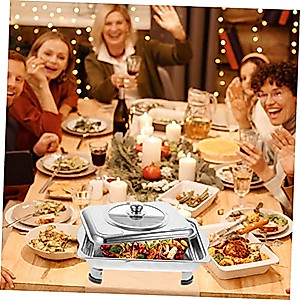 Homoyoyo 1pc Buffet Tray Heated Suit Snack Set Pan with Lid Chafing Trays Warming Tray with Lids Buffet Food Trays Simple Tray Kitchen Food Holder Classic Food Holder Steam Chocolate Plate