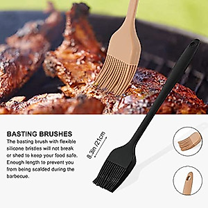 Grilljoy 10PC Extra Thick Stainless Steel Grill Tools Set, Heavy Duty Barbecue Spatula, Fork, Tongs, Skewers with Portable Bag, Deluxe Grill Utensils Set for Men Women Birthday Gift