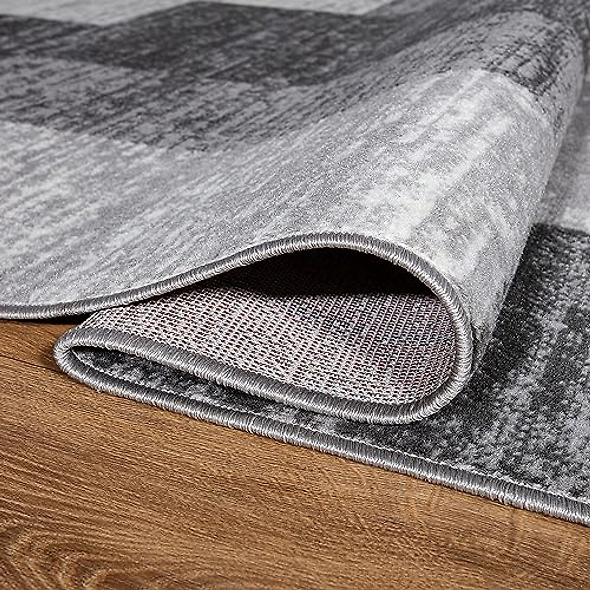 Rugshop Oslo Modern Geometric Boxes Area Rug 7'10" x 10' Gray