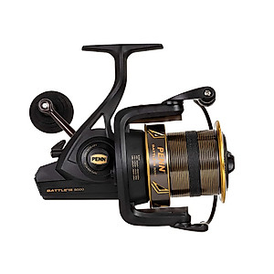 PENN Penn Battle Iii Longcast Spinning Reel - Full Metal Body, CNC Gear, HT-100 Carbon Brake, 5+1 Sealed Stainless Steel Bearing, Braided Line, Black Gold
