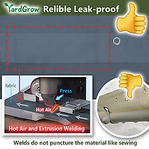 YardGrow 10x20ft Outdoor Carport Replacement Canopy Cover for Tent Car Shelter Top Tarp Cover w/Bungees, Carport Canopy Top Replacement Cover ONLY (Grey)