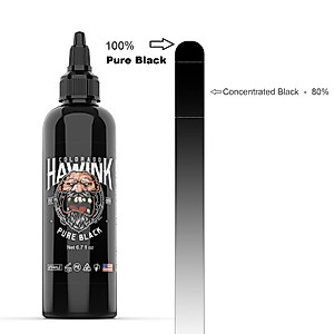 Hawink Tattoo Ink 6.7oz (200ml) Vegan-Friendly USA Standard Pigment Concentrated Black TI963-6.7OZ-S