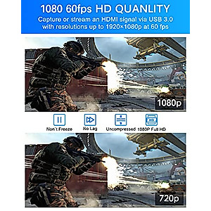 YCBUENO Video Capture Card, 4K HDMI/Male to USB3.0/Female Full HD 1080P/60fps, HDMI Capture Card for Live Broadcast, DSLR, Video Capture Device for High Definition Acquisition, Gaming, Live Stream